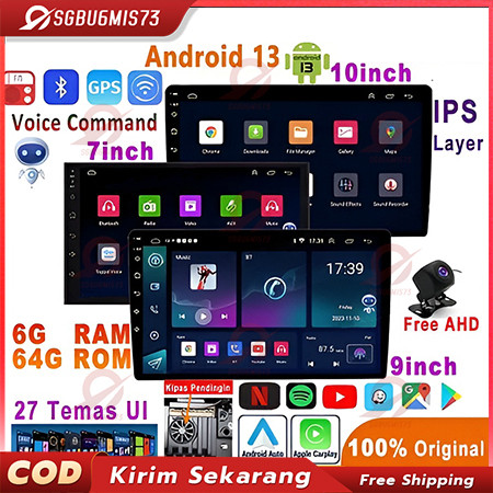 Jual With cooling system4G+64G Android 13 Head Unit 7/9/10 Inch IPS ...