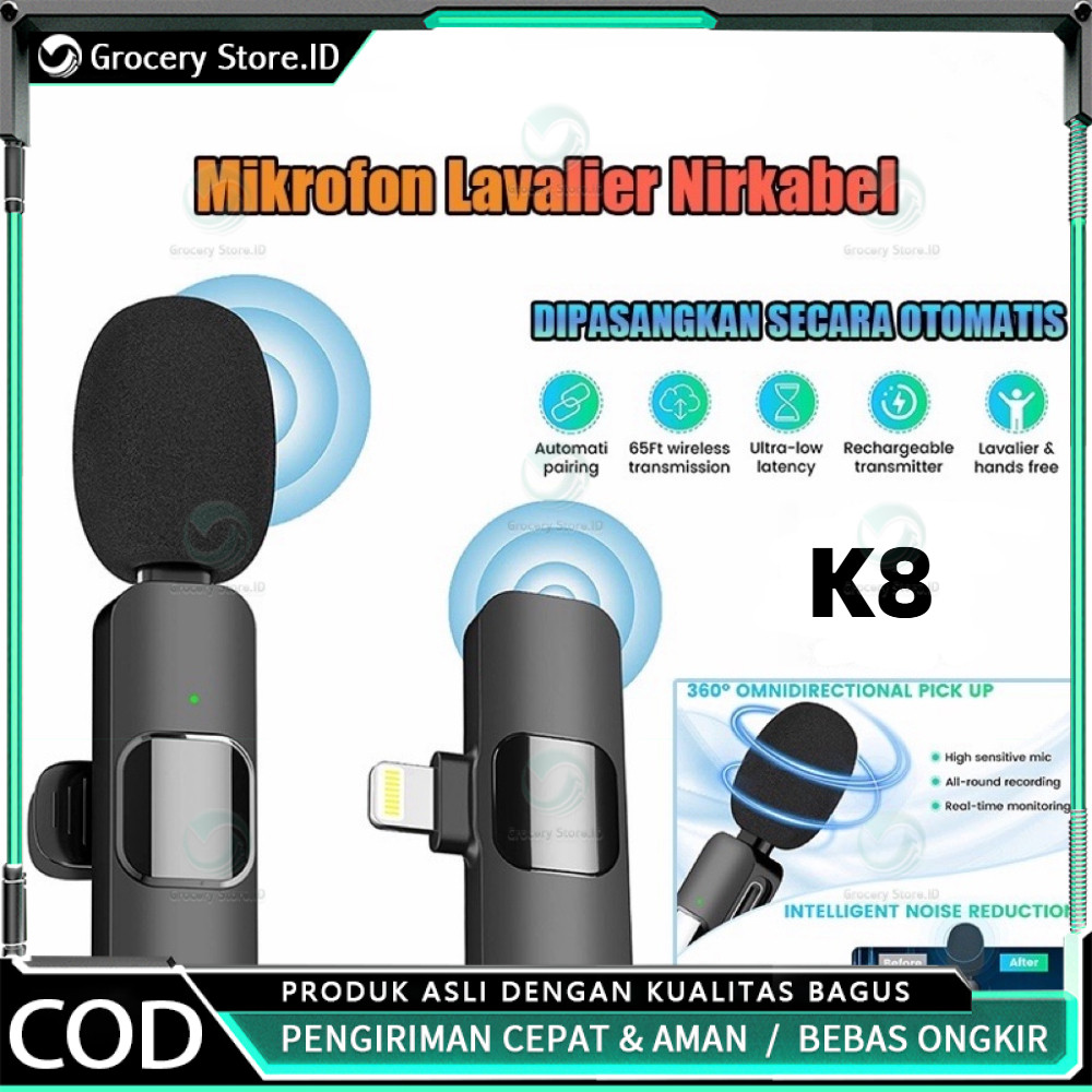 Jual K8 Microphone Mic Clip On Youtuber Wireless Usb/Mic Youtuber ...