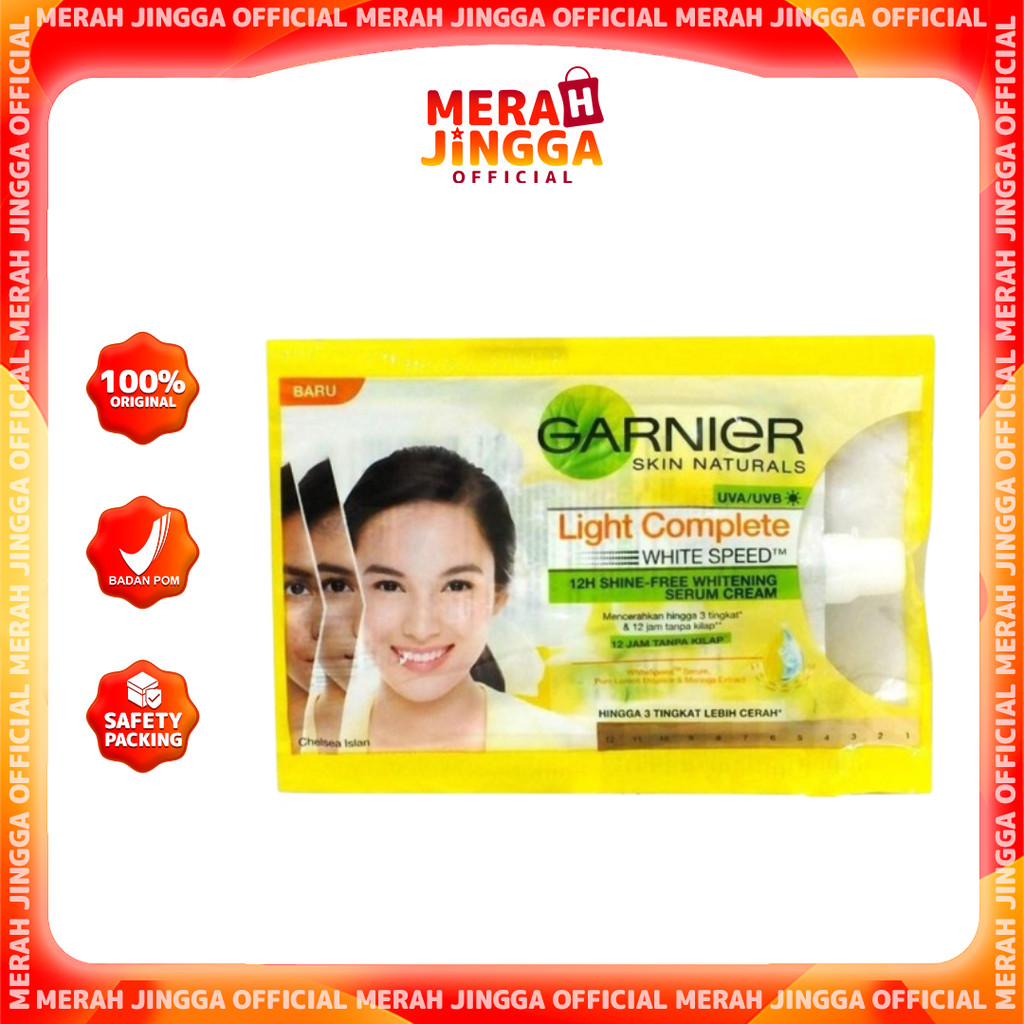 Jual Garnier Light Complete Whitening Serum Cream 7ml - Sachet | Merah ...