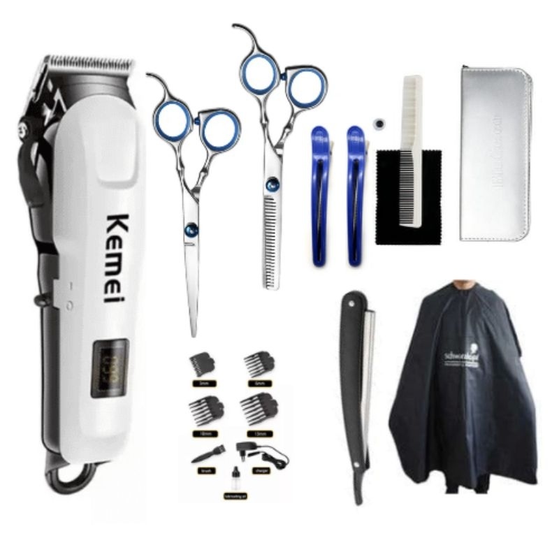 Jual (COD) Paket Usaha Cukur Rambut Lengkap Peralatan Alat Mesin Cukur Rambut Gunting Potong ...