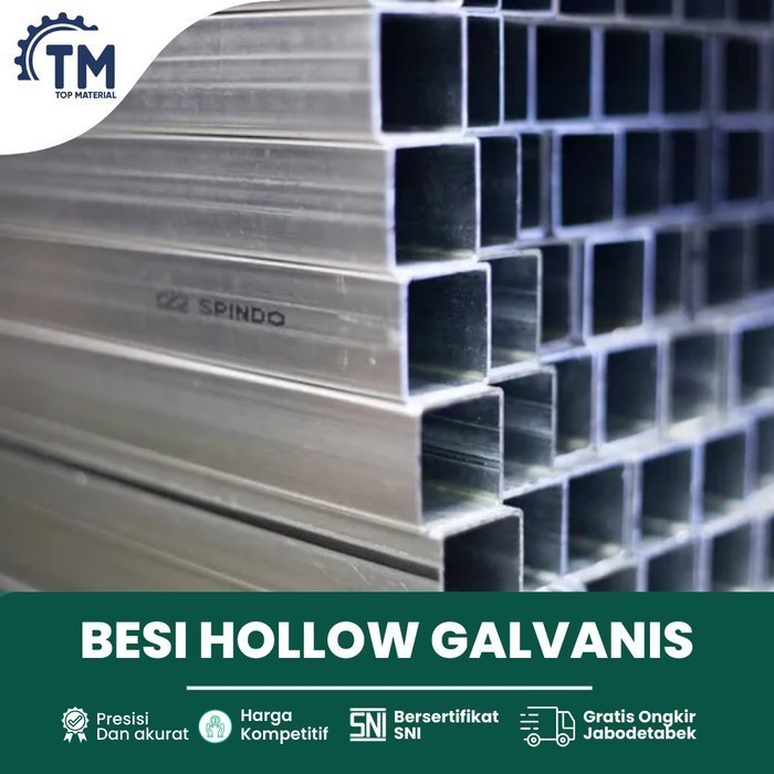 Jual Besi Hollow Galvanis 100 x 100 x 2.8mm x 6 M SNI Besi Holo Kotak | Shopee Indonesia