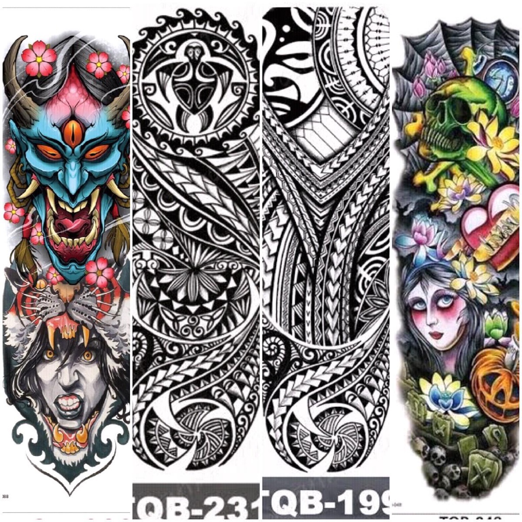 Jual Tato Temporer Model Full Lengan Tangan Fullhand Temporary Tattoo ...