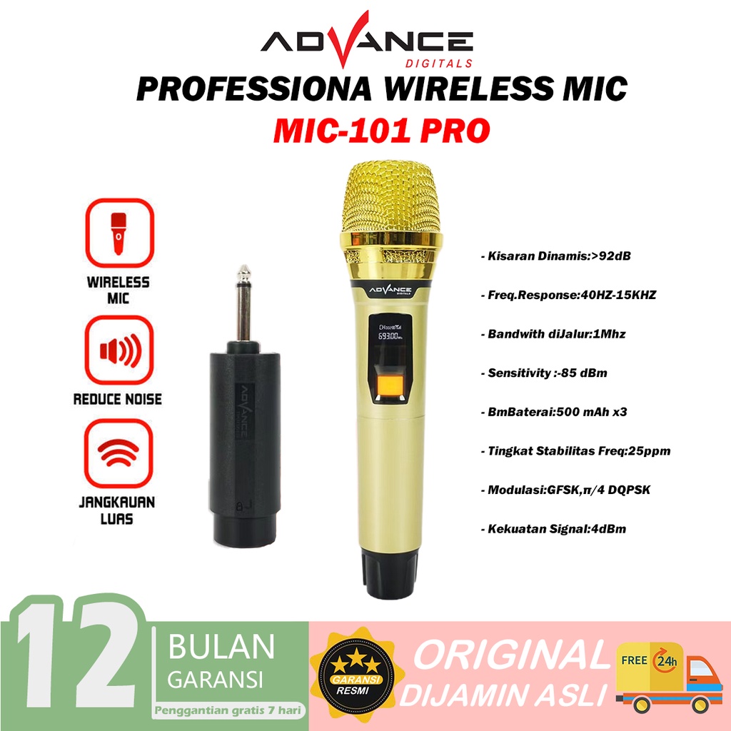 Jual 【Garansi 12 bulan】Advance MIC-101 Pro Profesional Microphone ...