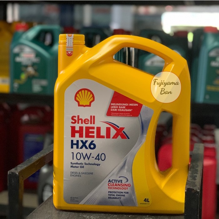 Jual Oli Mesin Shell Helix HX6 10W 40 Synthetic Technology (4 Liter ...