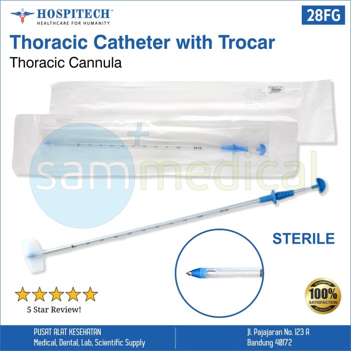 Jual Hospitech Thoracic Cannula Ch 28 atauThoracic Catheter Trocar FG ...