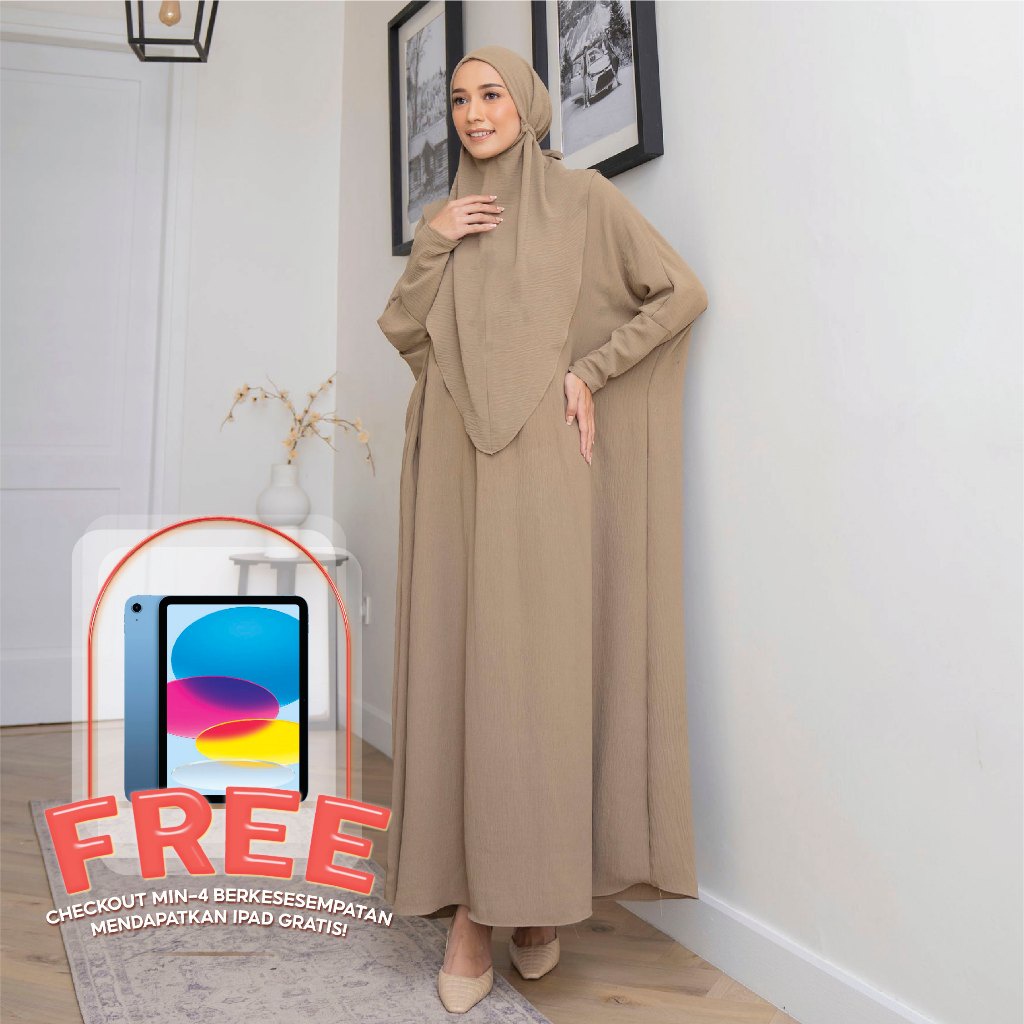 Jual Lozy Hijab - Hafsha Abaya Set (Gamis Umroh Abaya Set Kerudung) | Shopee Indonesia