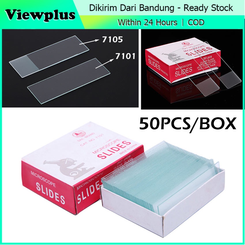 Jual 50Pcs/Box Object Glass Kaca Preparat Objek Glass Mikroskop Sail ...