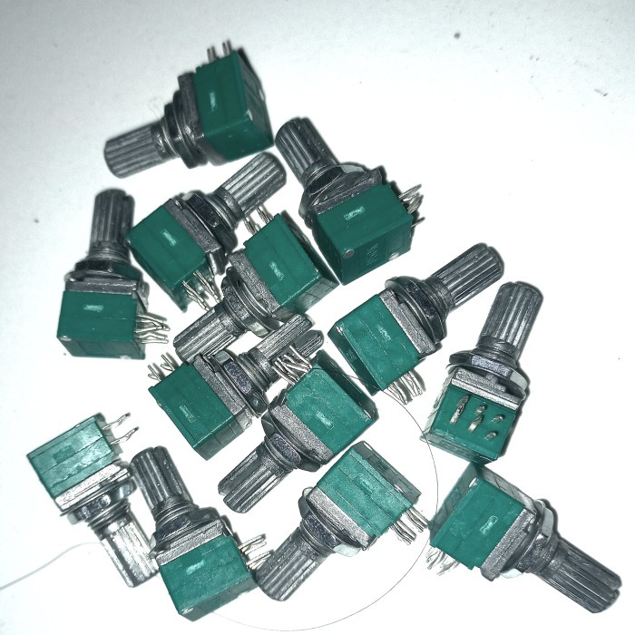 Jual potensio meter stereo mini 50k hijau sealed linier RK097NS ...