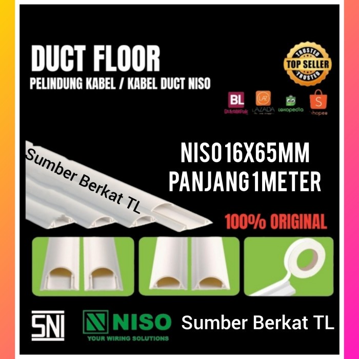 Jual Kabel Duct Lantai 16x65 Cable Floor Niso Oval Duct Tape Curva ...
