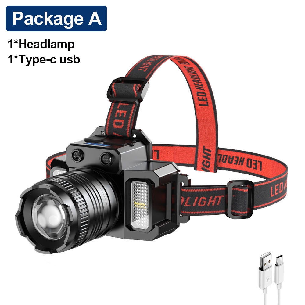 Jual Lampu Kepala LED/Headlamp F-T51/Super Terang 5000 Lumen/USB Charging Senter/Dengan Sensor ...