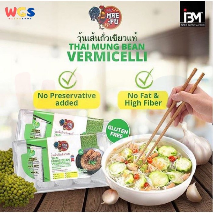 Jual Mae Fu Thai Mung Bean Vermicelli Gluten Free 5 x 35g - Sohun ...