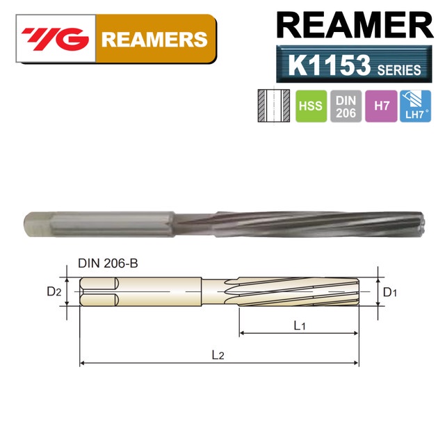 Jual Hand Reamer 12 HSS H7 YG Spiral Tangan SP K1153 Cutter Milling ...