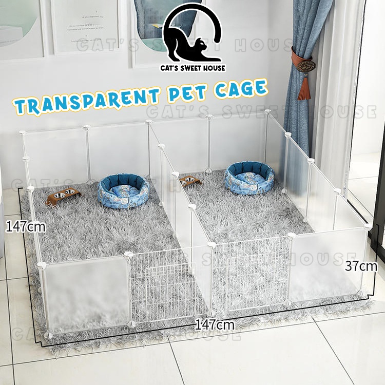 Jual 1 Set DIY 6/8/10/12Pcs Kandang Kucing Kandang Anjing Pagar Kucing ...