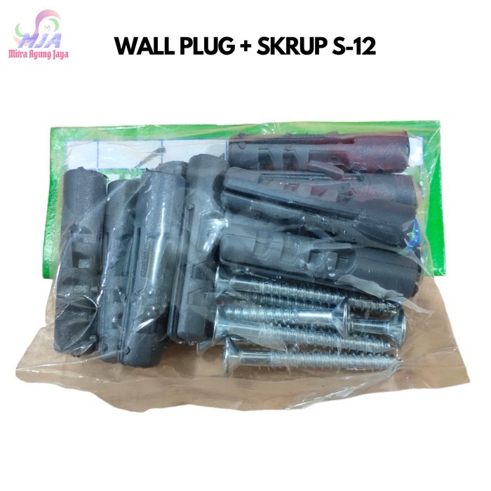 Jual WALL PLUG SKRUP RRT NYLON S12 PENGENCANG MUR BAUT SET SEPASANG MAJ ...