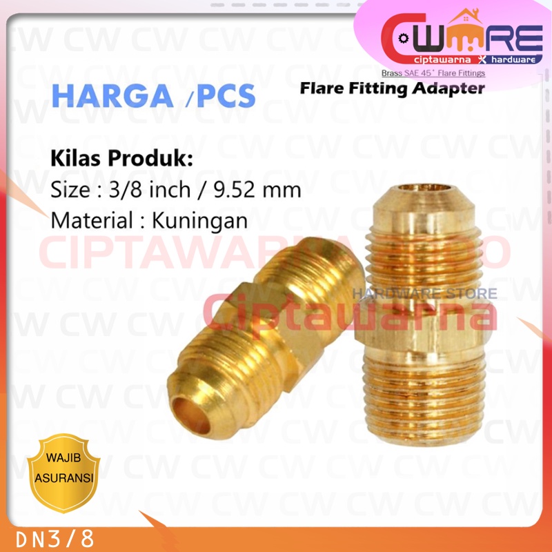 Jual Double Nipple Nepel 3/8" Inch Sambungan Pipa Tembaga Selang AC - Cw | Shopee Indonesia