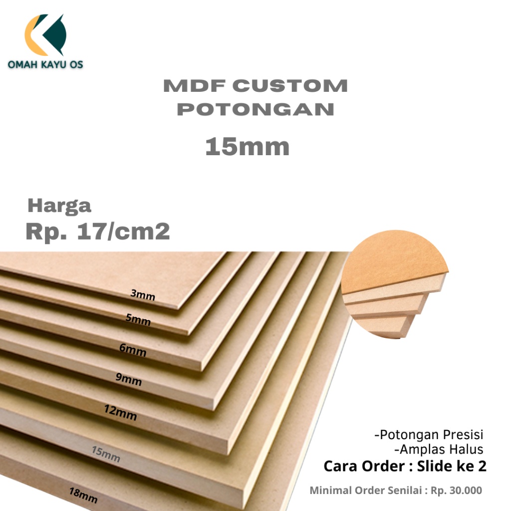 Jual MDF board Papan Mdf Coklat 15mm Terima Potongan custom sesuai ...
