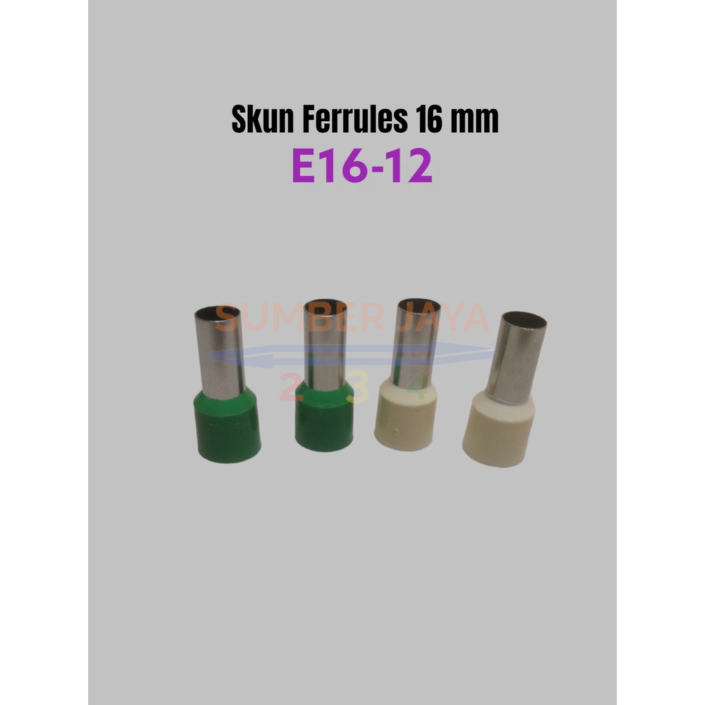 Jual Skun Ferrules 16 mm E16-12 / Skun Botol Ferules Insulated E1612 ...