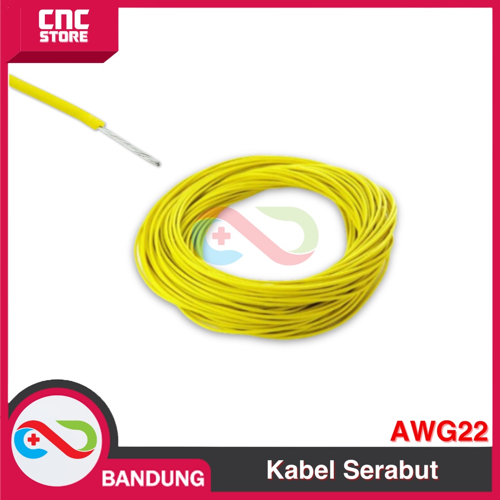 Jual KABEL SERABUT AWG 22 AWG22 HIGH QUALITY KUNING | Shopee Indonesia