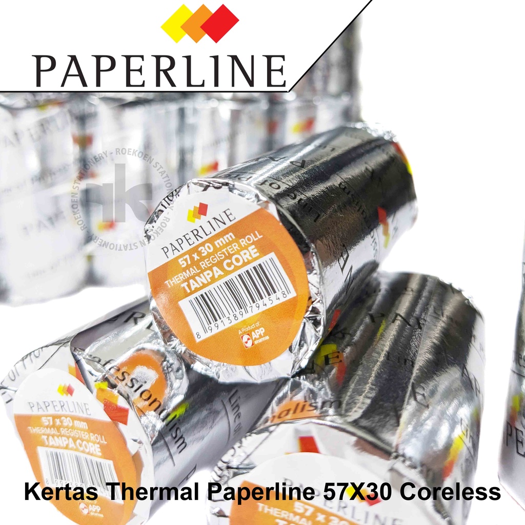 Jual Paperline Kertas Kasir Thermal - 57x30 Coreless (10 roll) | Shopee ...