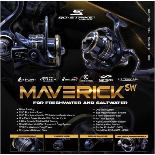 Jual REEL GO-STRIKE MAVERICK SW by VERSUS POWER HANDLE SALTWATER ...