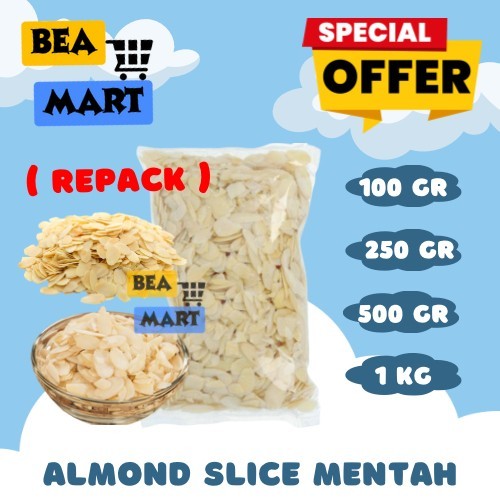 Jual Almond Iris Mentah 100gr 250gr 500gr 1kg | Topping Kacang Raw ...