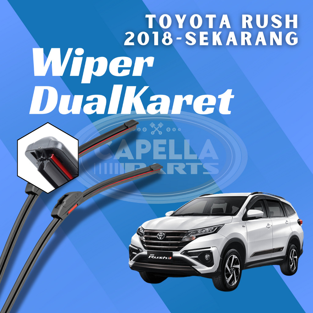 Jual Wiper Dual Blade Mobil Toyota All New Rush Rush 2018 - Sekarang Model Karet Ganda 1 Set ...