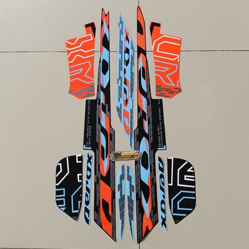 Jual Striping Yamaha Aerox Rc 155 2023 2024 Oren Biru Body Standar ...