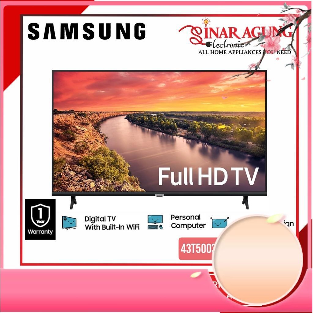 Jual SAMSUNG 43T5003 / 43-T5003 LED SMART TV FULL HD 43 INCH - 100% ORI Garansi Resmi | Shopee ...