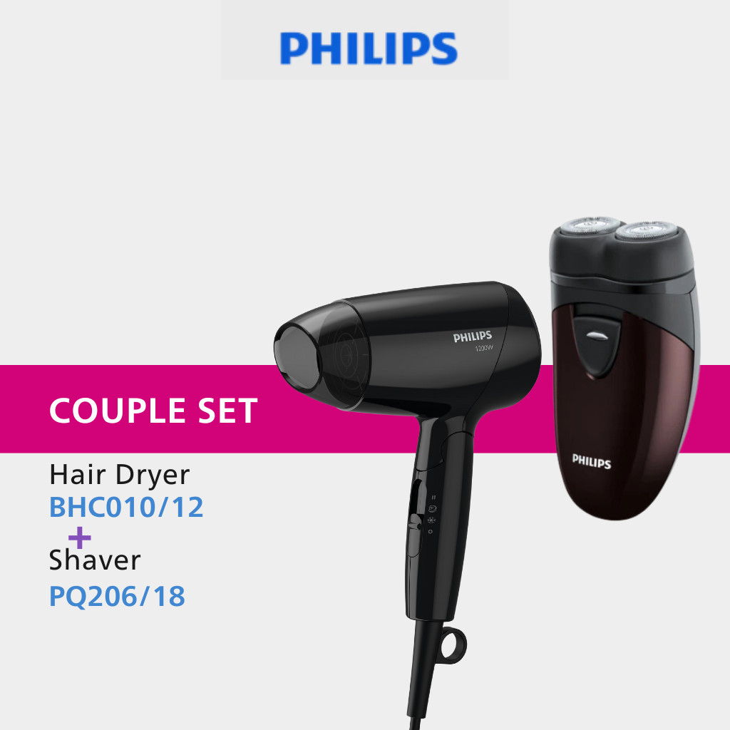 Jual Philips Couple Set 1 (Hair Dryer BHC010/12 + Shaver PQ206/18 ...