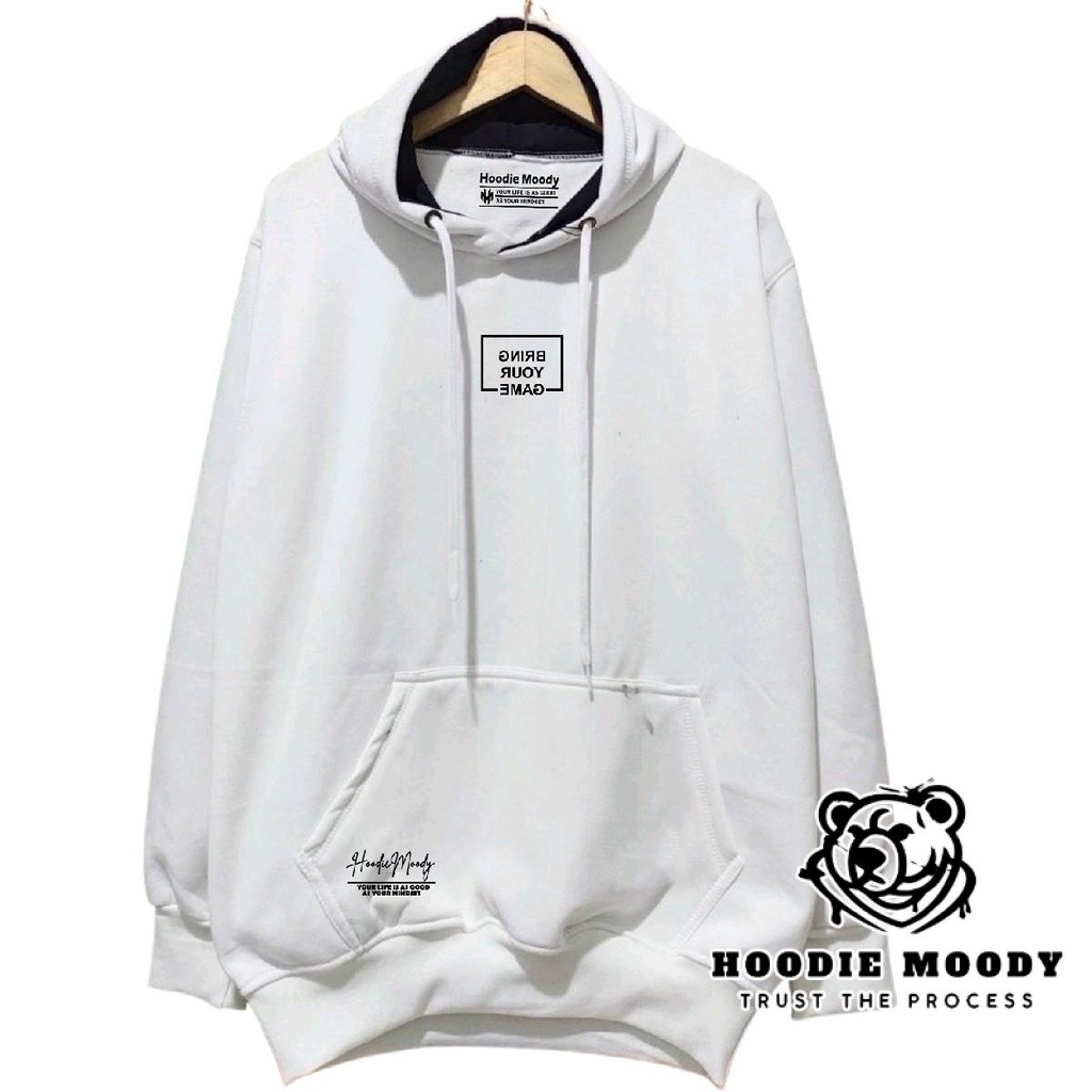Jual hoodie moody hoodie pria bring your game warna pink hitam putih ...