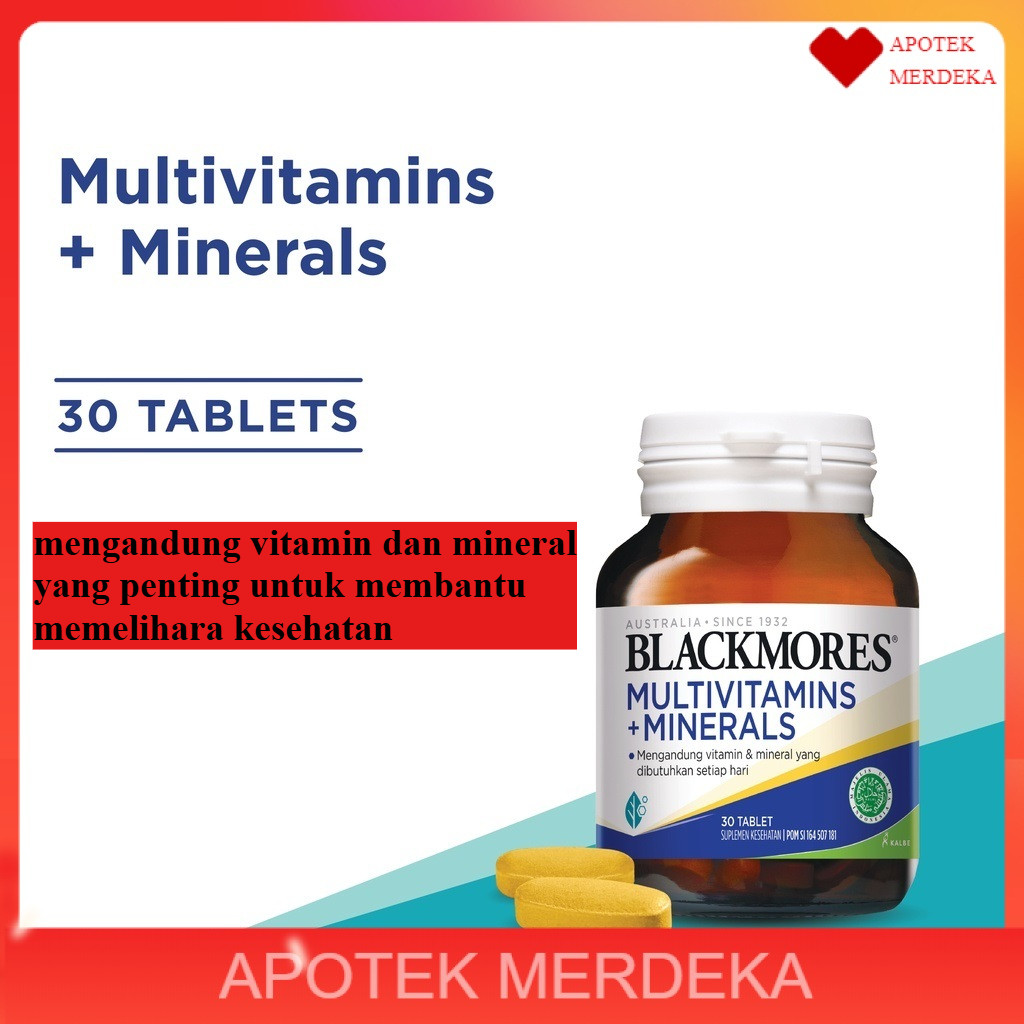 Jual Blackmores Multivitamins + Minerals Isi 30 Tablet ( Membantu Memelihara Kesehatan ) BPOM ...