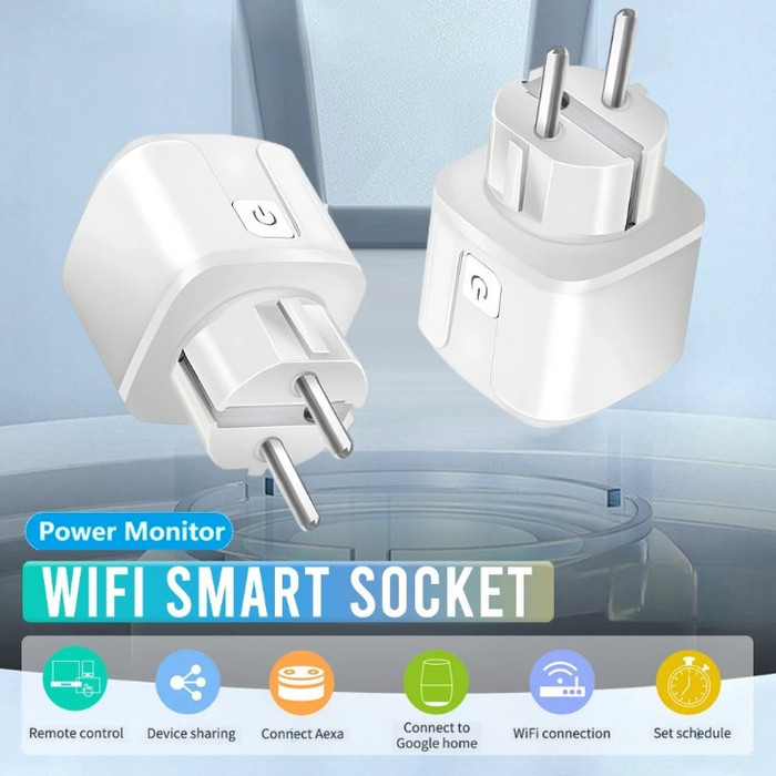 Jual Steker Listrik Otomatis Energy Watt Monitoring WIreless App Tuya ...