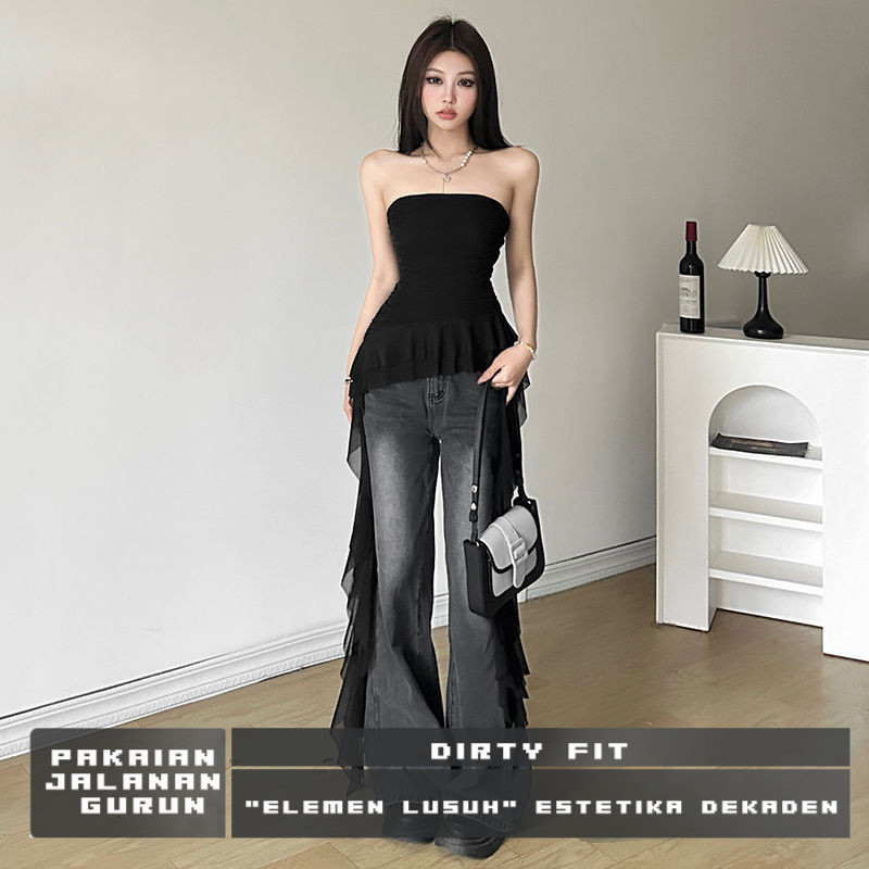 Jual Baju backless tube top wanita tidak beraturan top | Shopee Indonesia