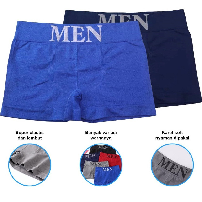 Jual MV Boxer MEN'S Pria 6711 Kolor Pendek Polos Cowok Underwear Man ...