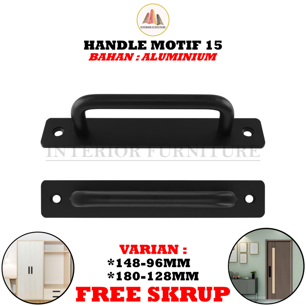 Jual Tarikan Gagang Pintu Plat Push Pull Handle Aluminium Hitam Handle ...