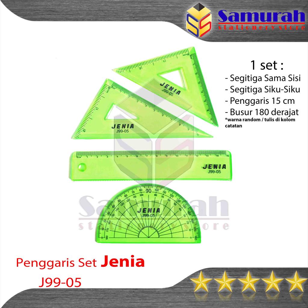 Jual Penggaris Matematik Set Jenia J99 -05 / 4 in 1 Segitiga Busur ...