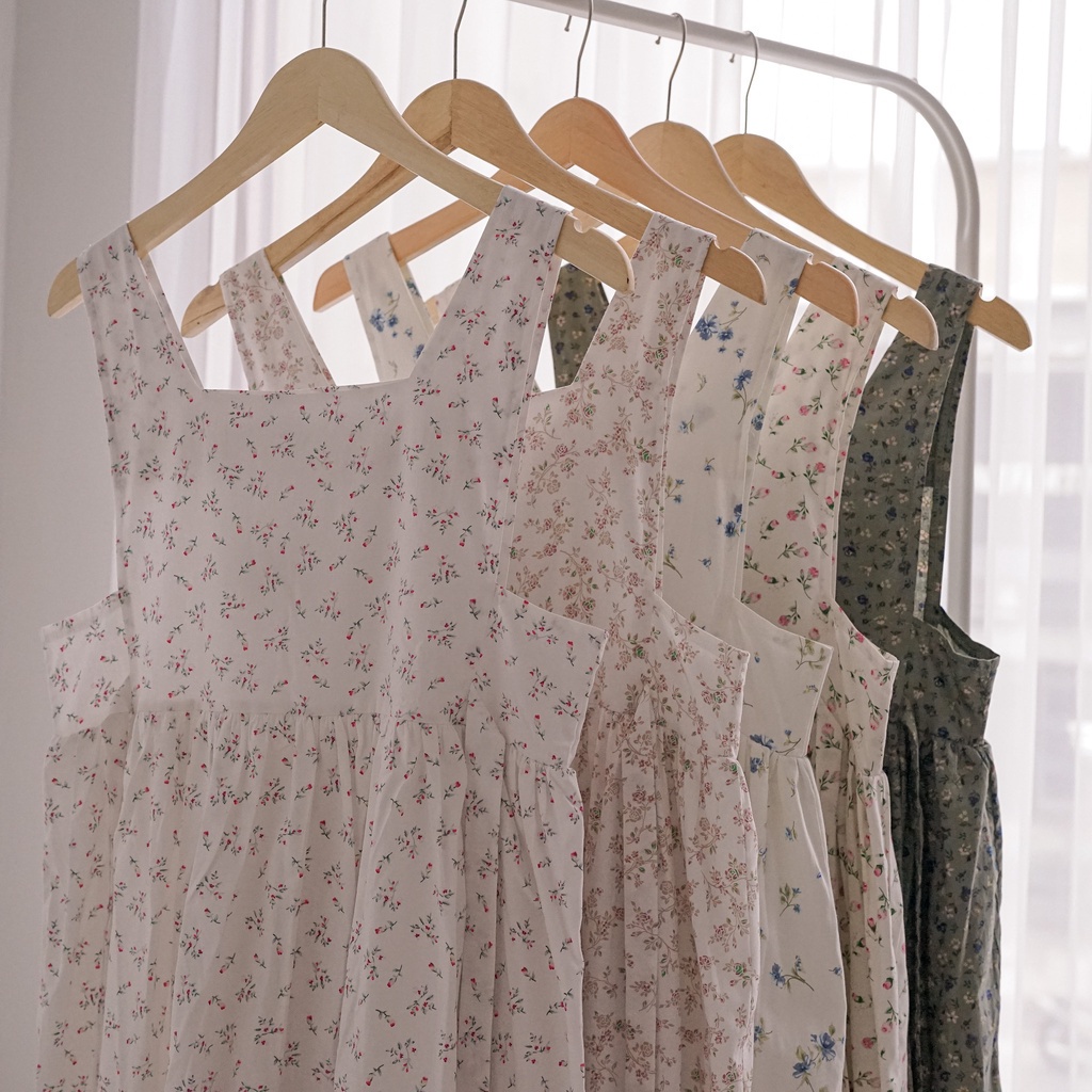 Jual HIMARI MIDI DRESS | DRESS MIDI KOREA | overall motif bunga floral ...