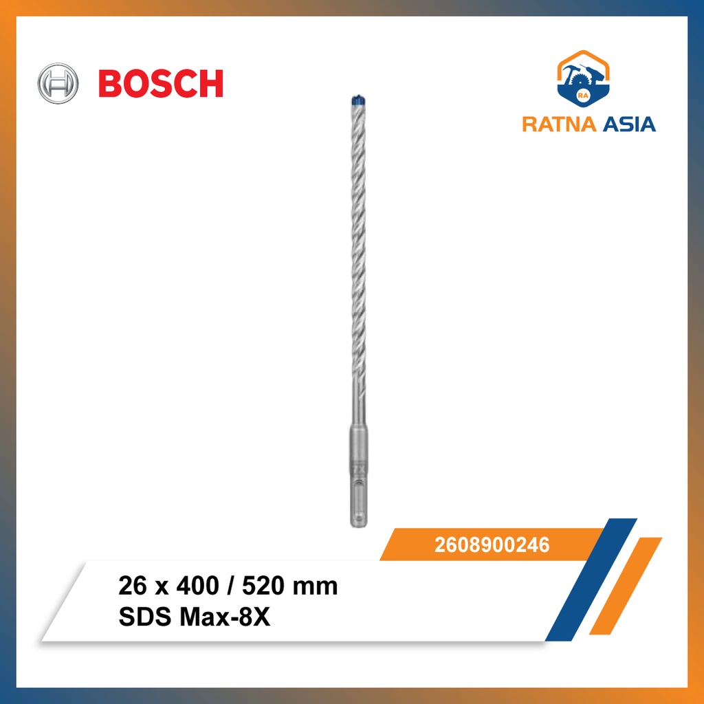 Jual Mata Bor Beton Bosch SDS Max-8X 26 x 400 / 520 mm | Shopee Indonesia