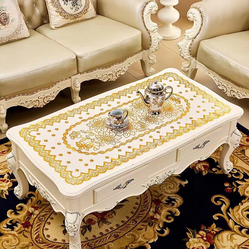 Jual (KIM) Taplak Meja Ruang Tamu Vintage Renda Hias Vinyl PVC 40x84 cm ...