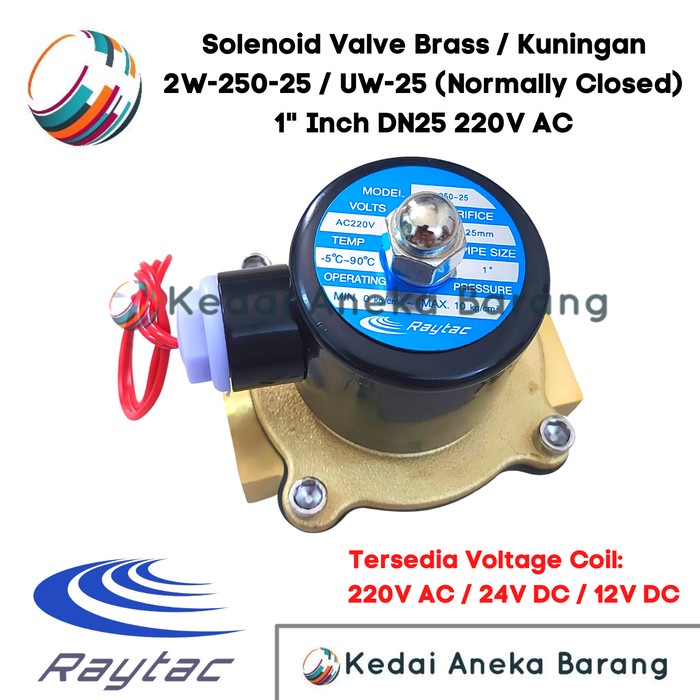 Jual Solenoid Valve 1" 1 Inch Inchi Brass Kuningan 220V 220VAC NC 2W-250-25 GT27 | Shopee Indonesia
