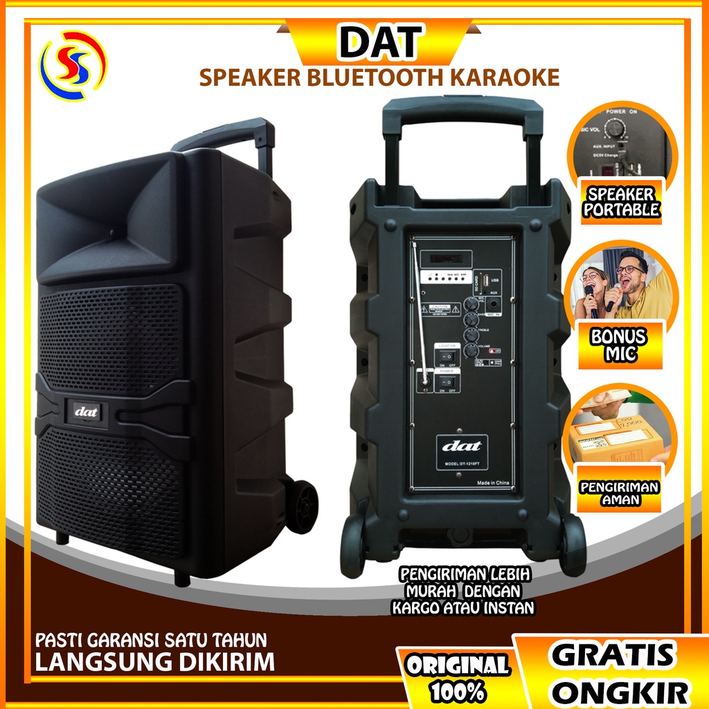 Jual SPEAKER PORTABLE SPEAKER BLUETOOTH SPEAKER KARAOKE DAT DT 1210FT ...