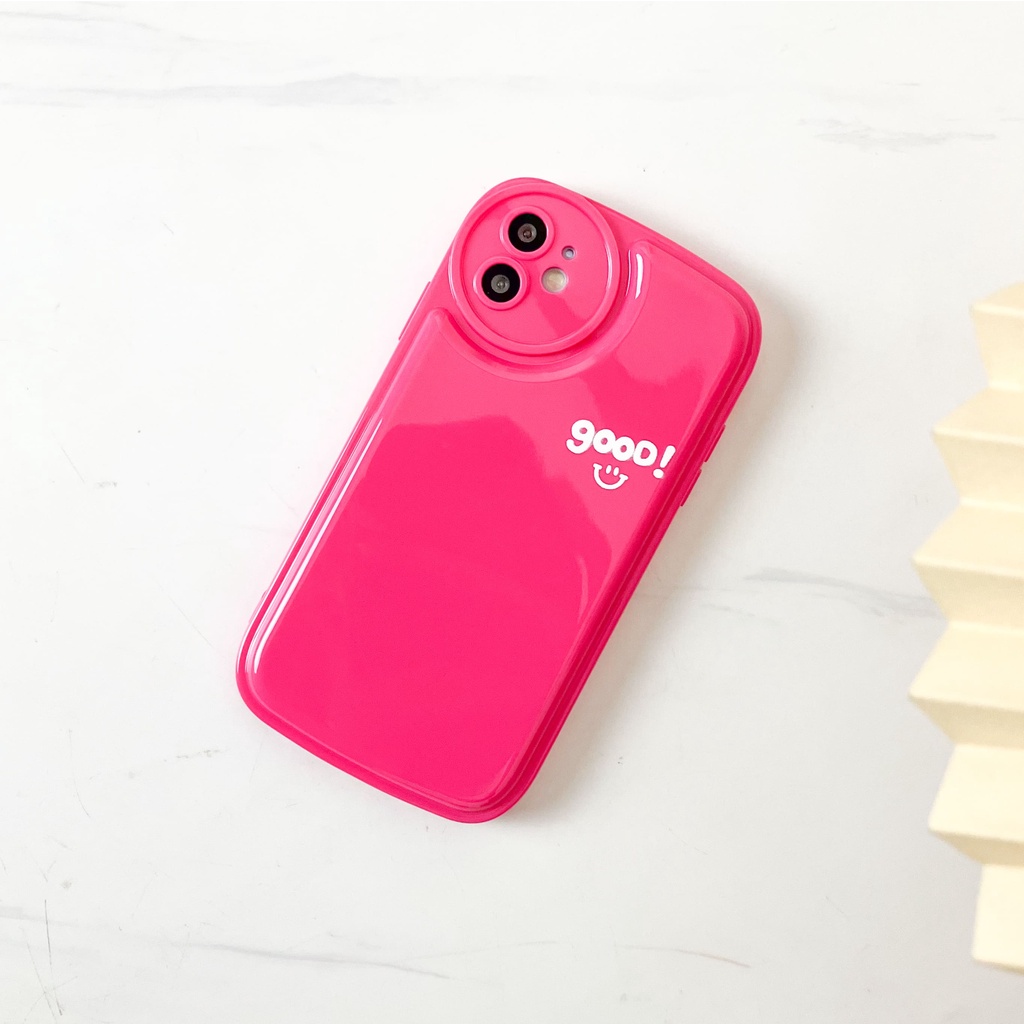 Jual I.Case_Store Round Clear Glossy Jelly Case Pink Fanta Fuschia ...