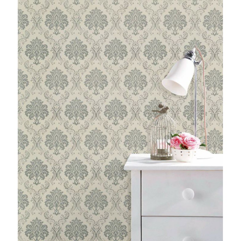 Jual BATIK ABU - ABU Wallpaper sticker dinding motif batik abu silver ...