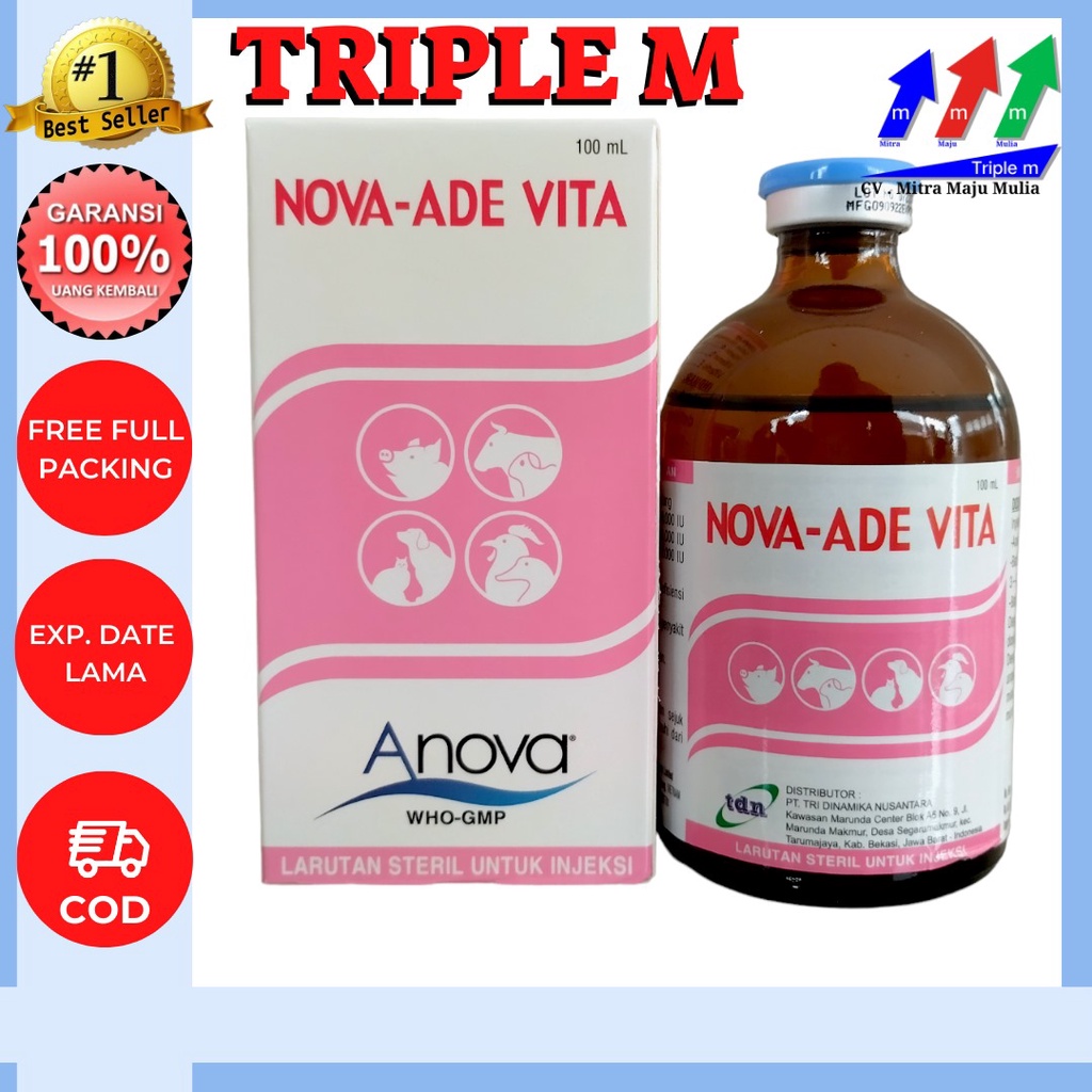 Jual NOVA ADE VITA 100 ml - Adevita Vitamin Ternak A D3 E Multivitamin ...