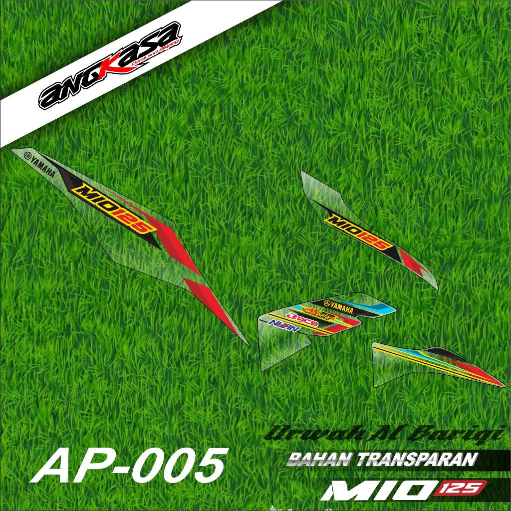 Jual List Striping Stiker Transparan Yamaha Mio M3 / Mio 125 / Mio Z Desain tema racing Simpel ...