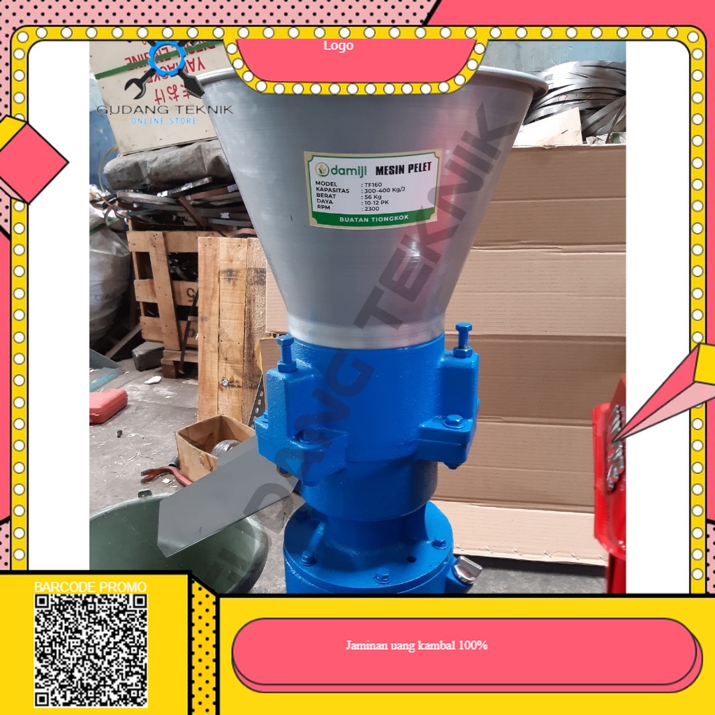 Jual Mesin Pelet Pellet TF125 DAMIJI FSKL120 / Mesin Cetak Pembuat Pelet Pakan Ikan Ternak TF ...
