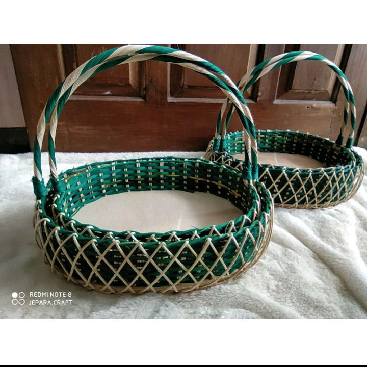 Jual sovenir keranjang kotak parcel rotan model nanas isi 2/keranjang ...