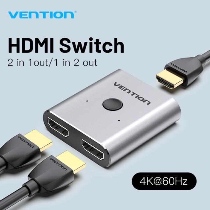 Jual Vention Hdmi Switch Bi Direction 2 0 Hdmi Splitter 1x2 2x1 Adapter Shopee Indonesia