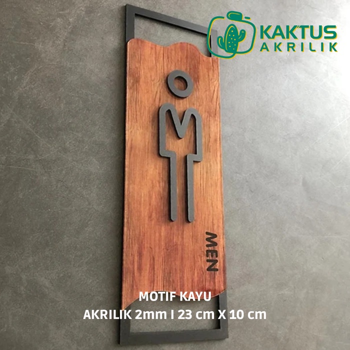 Jual PAPAN TANDA TOILET AKRILIK MOTIF KAYU 10 X 23 | Shopee Indonesia