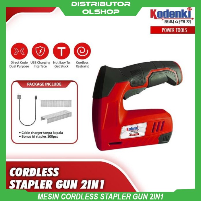 Jual Cordless Stapler Gun Alat Mesin Staples Paku Tembak Baterai 2in1 | Shopee Indonesia